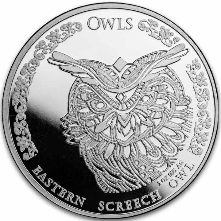 Czad: Owls - Eastern Screech Owl 1 oz Silber 2024 Coin - www.metalmarket.eu