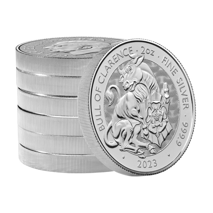 The Royal Tudor Beasts: The Bull of Clarence 2 oz Silver 2023 | Metal Market Europe