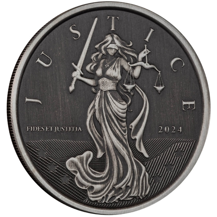 Gibraltar: Lady Justice 1 oz Silver 2024 Antiqued Coin | Metal Market ...