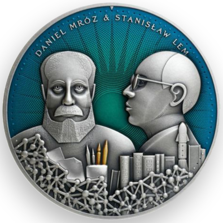 Malta: Daniel Mróz and Stanislaw Lem coloured 20 Euro Silver 2022 High ...