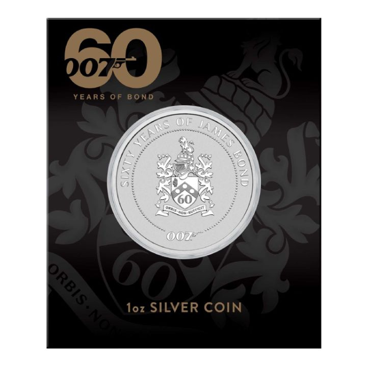 Tuvalu: James Bond 60. film Anniversary - Family Crest 1 oz Silver 2022 ...