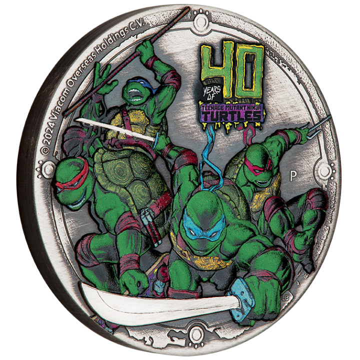 Tuvalu: Teenage Mutant Ninja Turtles - 40th anniversary coloured 2 oz ...