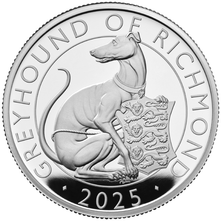 The Royal Tudor Beasts: The Greyhound of Richmond 2 oz Silver 2025 Proof | Metal Market Europe