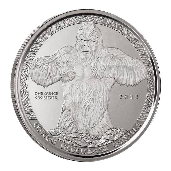 Congo: Silverback Gorilla 1 oz Silver 2022 | Metal Market Europe