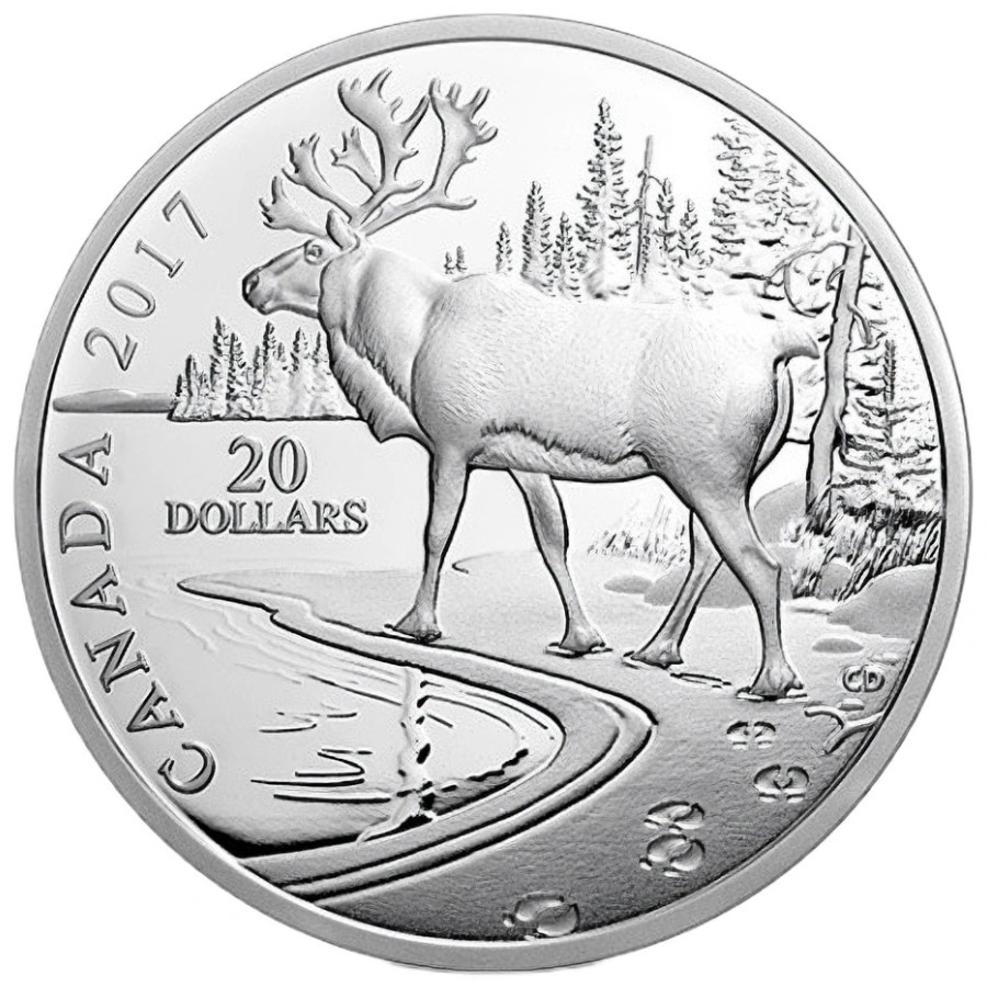 Nature's Impressions: Woodland Caribou 1 Unze Silber 2017 Proof | Metal ...