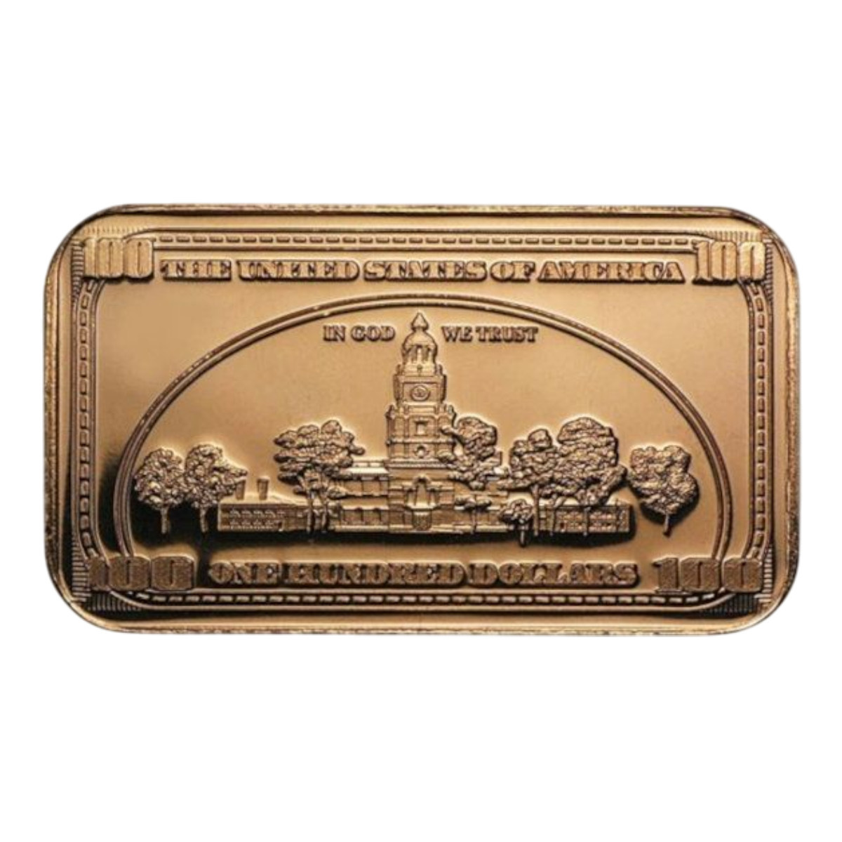 1 oz Copper Bar - $100 US Benjamin Franklin Banknote | Metal Market Europe