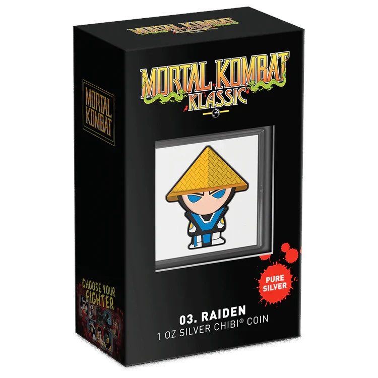 Niue: Mortal Kombat – Raiden Chibi Coin, Colorized, 1 oz Silver, 2022 ...