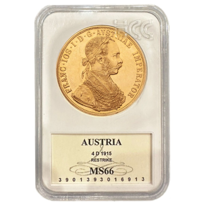 Gold Austrian 4 Ducat 1915 MS66 GCN | Metal Market Europe