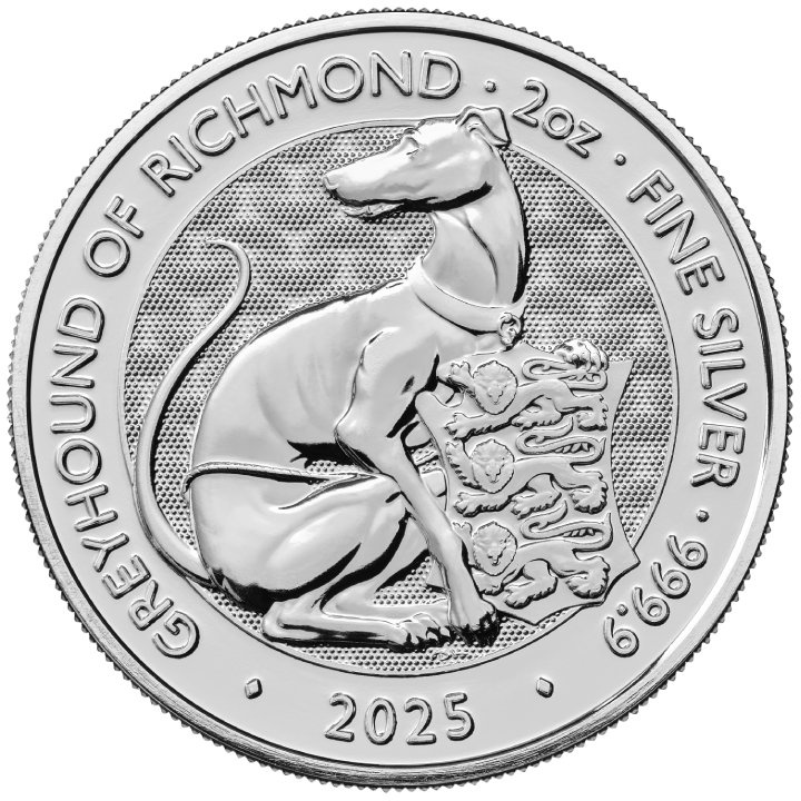 The Royal Tudor Beasts: The Greyhound of Richmond 2 oz Silver 2025 | Metal Market Europe