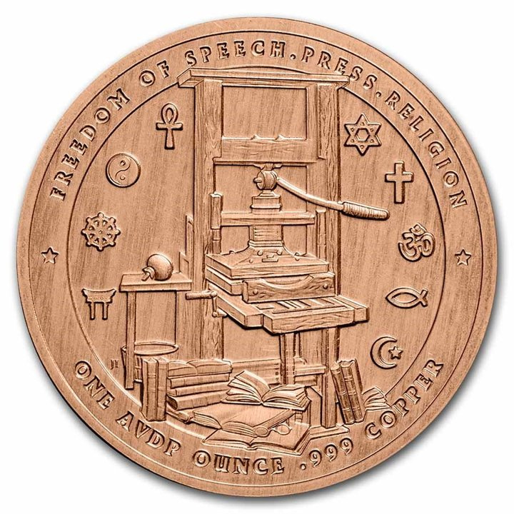 Founders of Liberty: Benjamin Franklin - Free Speech 1 oz Copper 2022 ...