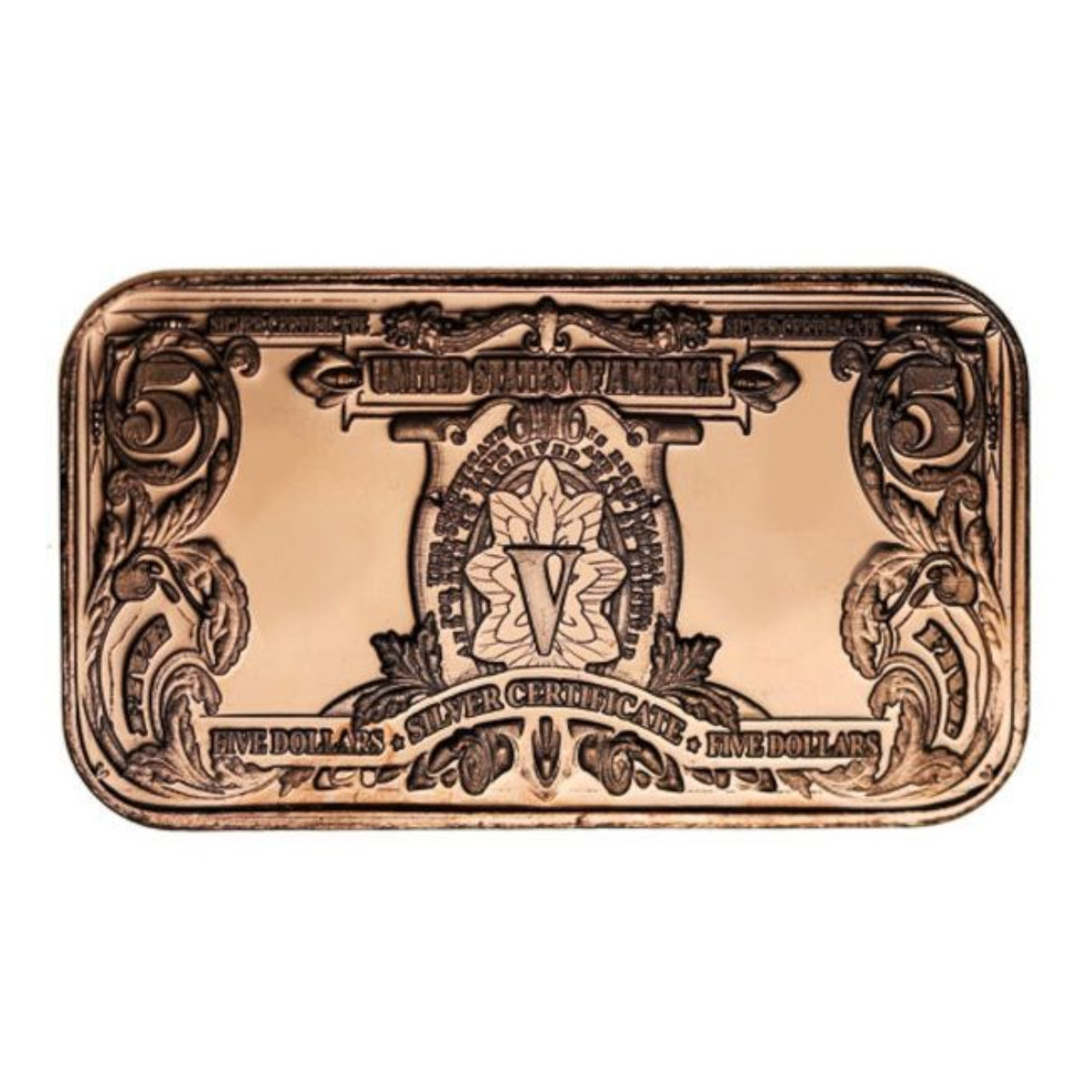 1 oz Copper Bar - $5 US Indian Chief Banknote | Metal Market Europe