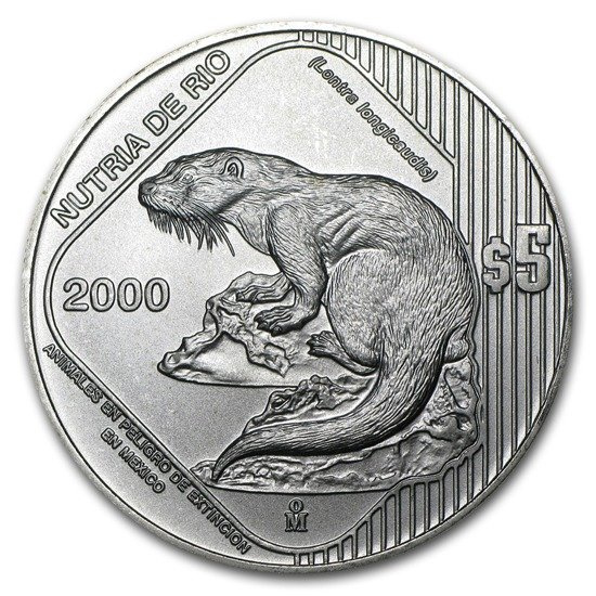 Seria Endangered Animals: Nutria de rio 1 uncja Srebra 2000 | Metal ...
