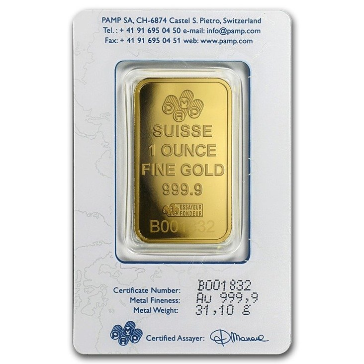 1 oz Gold Bar Pamp Rose | Metal Market Europe