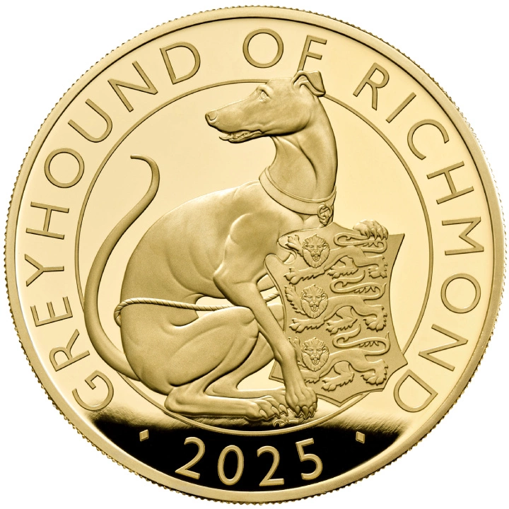 The Royal Tudor Beasts: El Greyhound de Richmond 5 oz de oro 2025 Proof | Metal Market Europe