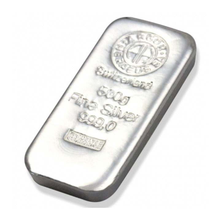 500 grams Bar Silver Argor - Heraeus LBMA GD Refiner | Metal Market Europe