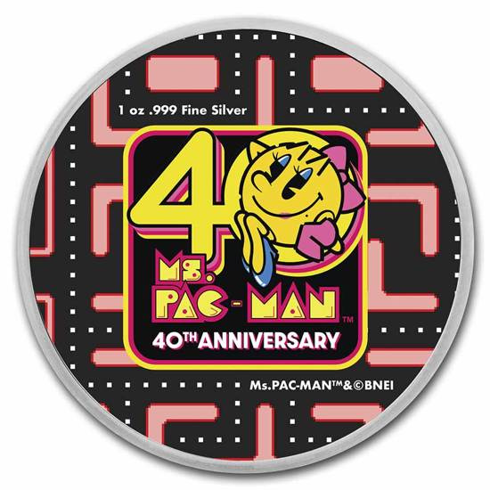 Niue: Ms. PAC-MAN colorized 40th anniversary 1 oz Silver 2021 | Metal ...
