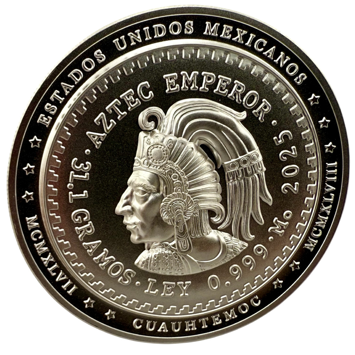 Niue: Aztec Emperor Cuauhtémoc Tribute 1 oz Silver 2025 | Metal Market ...