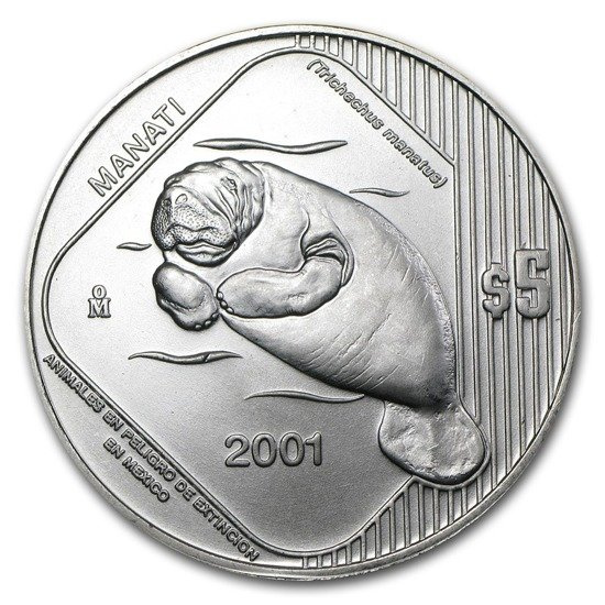 Series Endangered Animals:Manati 1 oz Silver 2001 | Metal Market Europe
