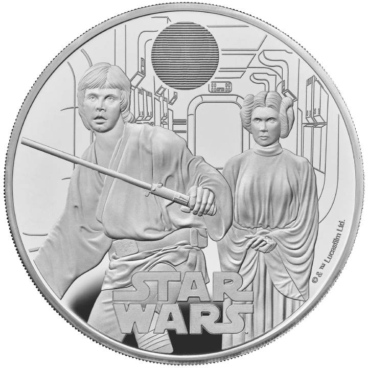 Star Wars: Luke Skywalker and Princess Leia 5 uncji Srebra 2023 Proof ...