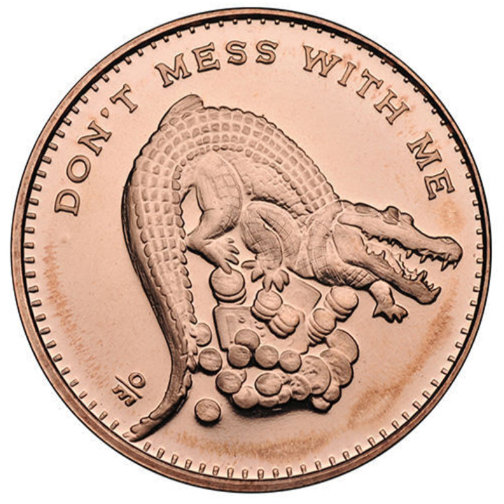 Don't Mess With Me Alligator 1 oz Copper | Metal Market Europe