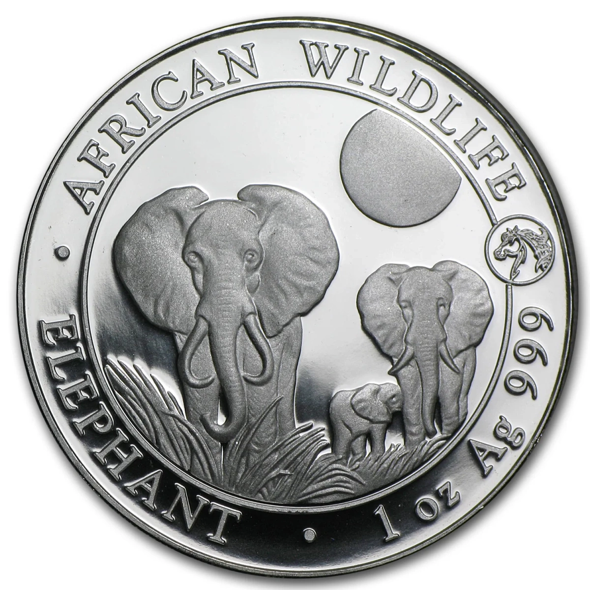 African Wildlife: Somali Elephant 1 oz Silver 2014 Horse Privy Mark ...