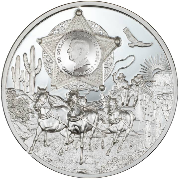 Cook Islands: Legends - Wild West 3 oz Silver 2024 Gilded Proof Ultra ...