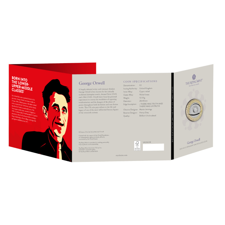 George Orwell £2 Miedzionikiel 2025 | Metal Market Europe